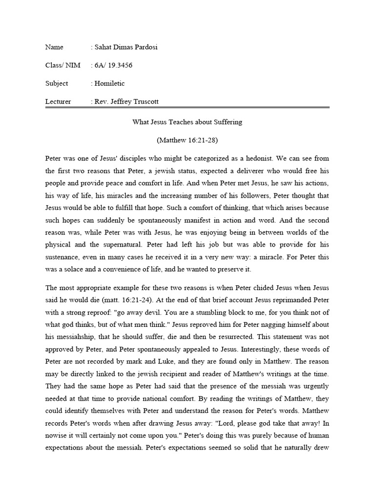 Homiletic Sahat Pardosi | PDF | Jesus | Salvation