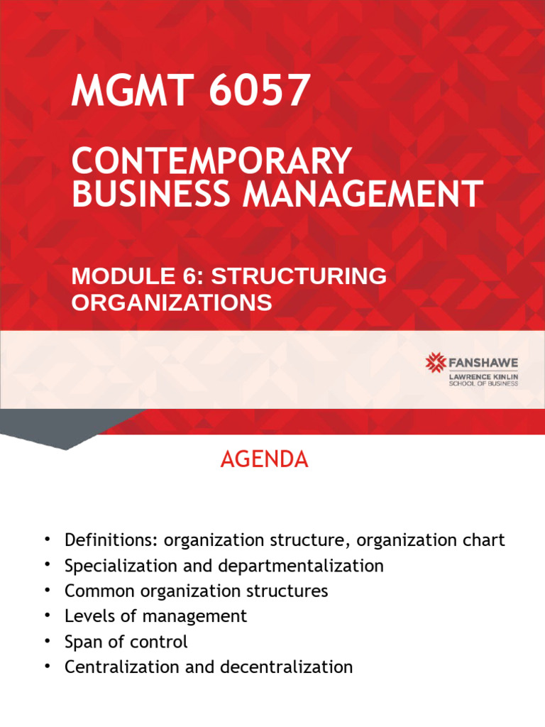 Module 6 - Structuring Organizations | PDF | Organizational Structure ...