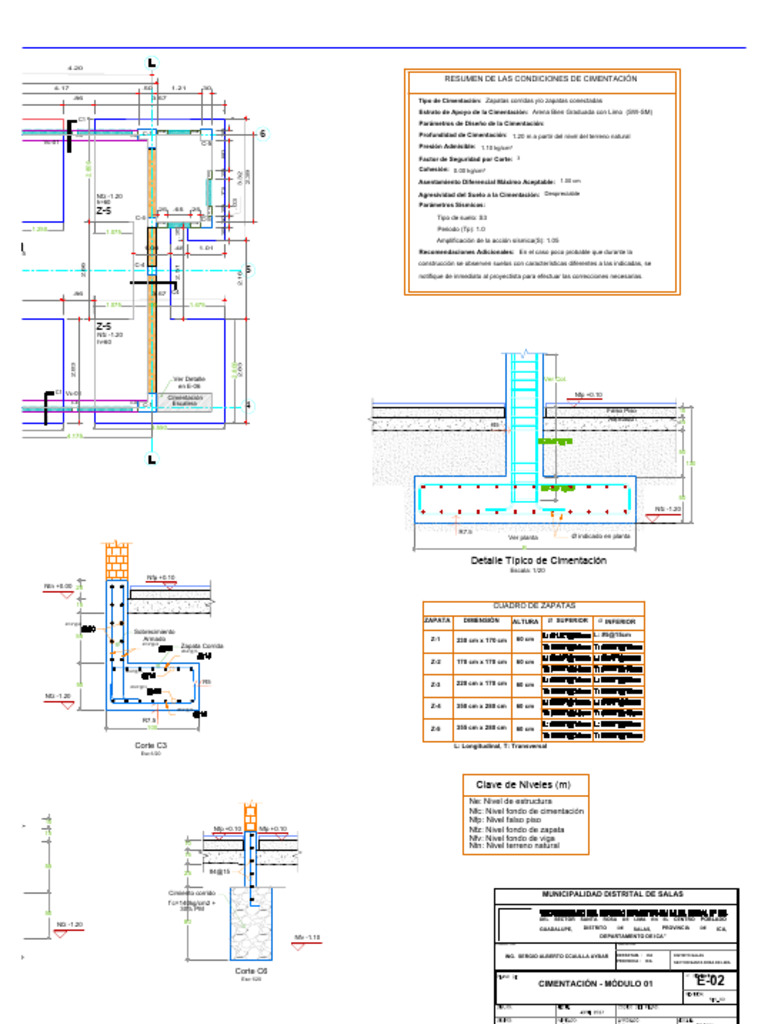 09.E-02 Cimentación Módulo 01 (1) - E-01-Model 11111 | PDF | Fundación (Ingeniería) | Ingeniería ...