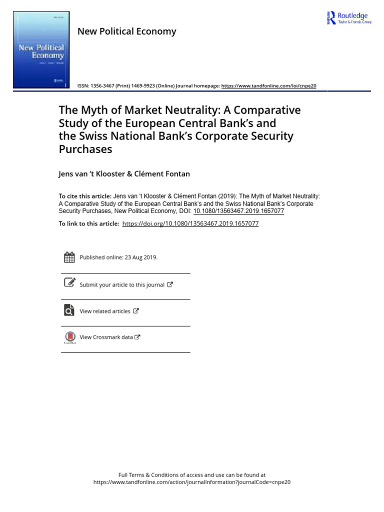 ECB vs SNB: Market Neutrality Examined | PDF | European Central Bank ...