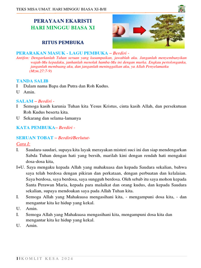 Teks Misa HM. Biasa XI | PDF