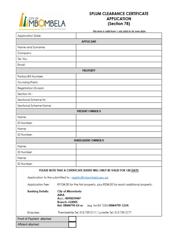 Section 78 Application Form 2023-24 | PDF