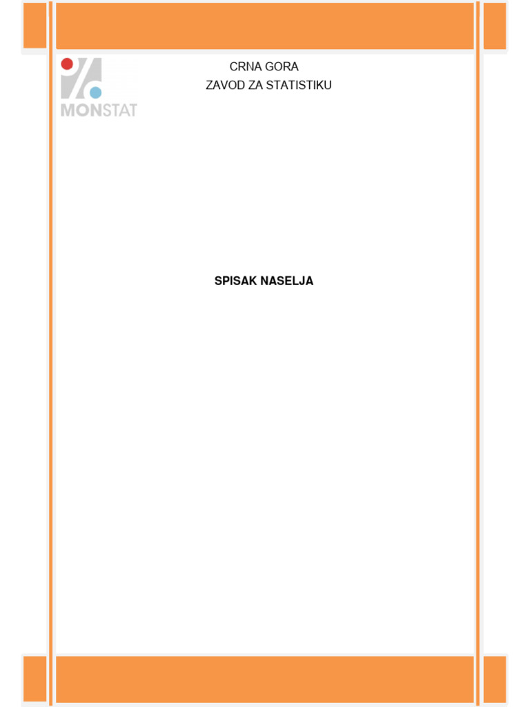 Spisak Naselja CG | PDF