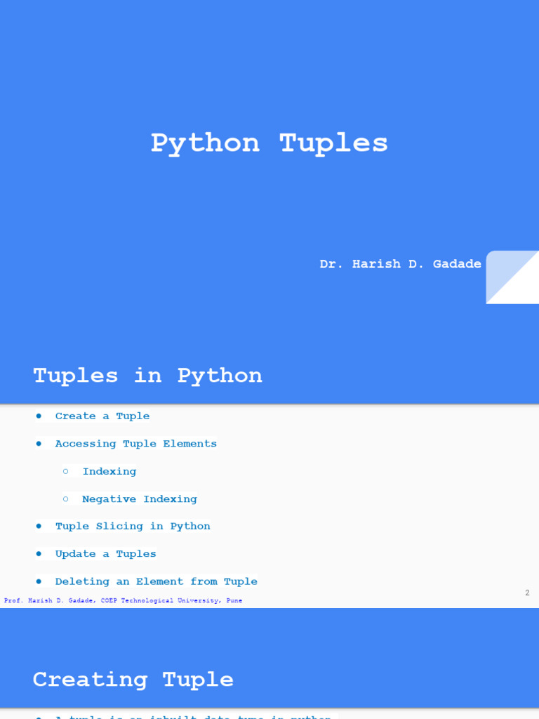 Lect 03 Tuple | PDF | Computer Science | Programming Paradigms