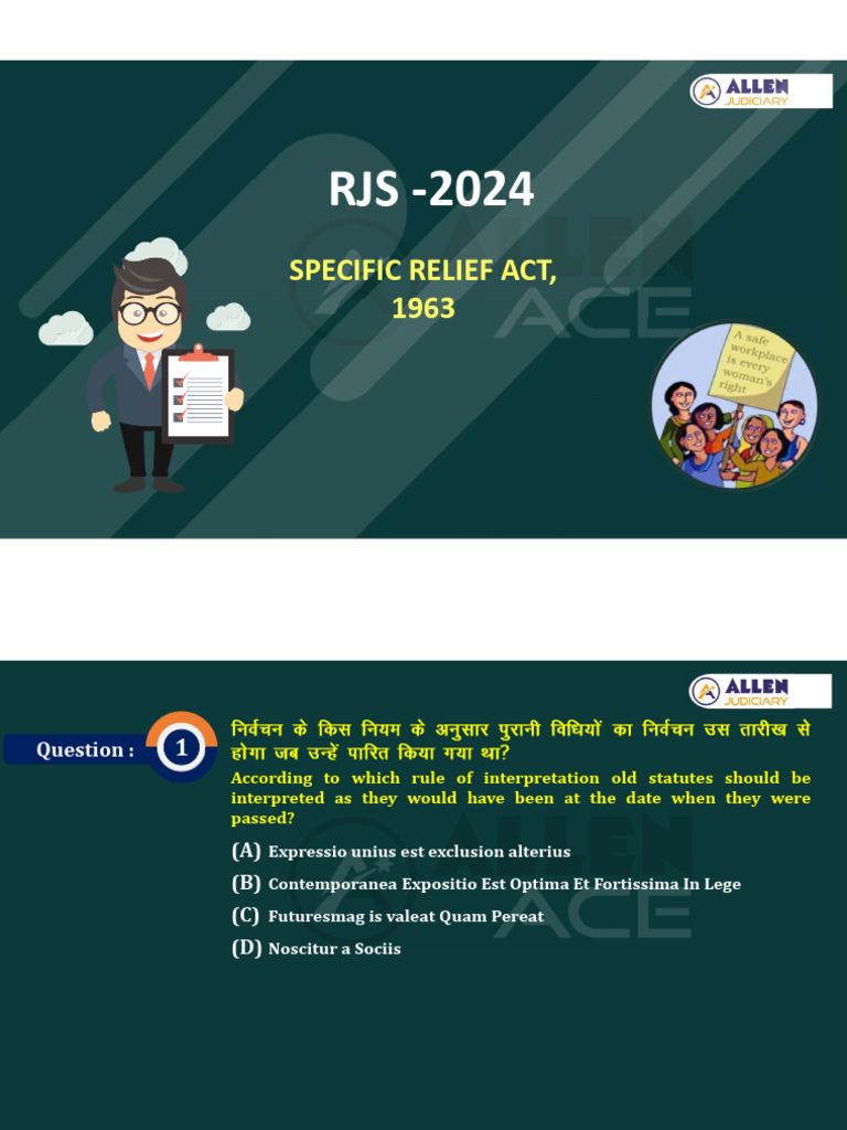 4. Specific Relief Act, 1963 | Download Free PDF | Statutory Interpretation | Rule Of Law
