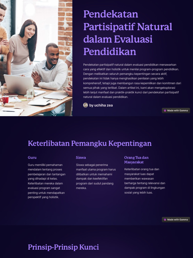 Pendekatan Partisipatif dalam Evaluasi Pendidikan | PDF