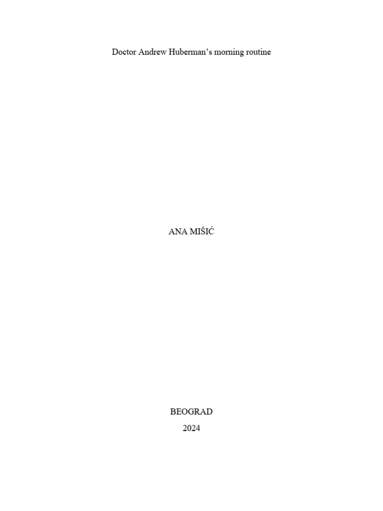 Doctor Andrew Huberman's Morning Routine | PDF | Sleep | High Intensity ...