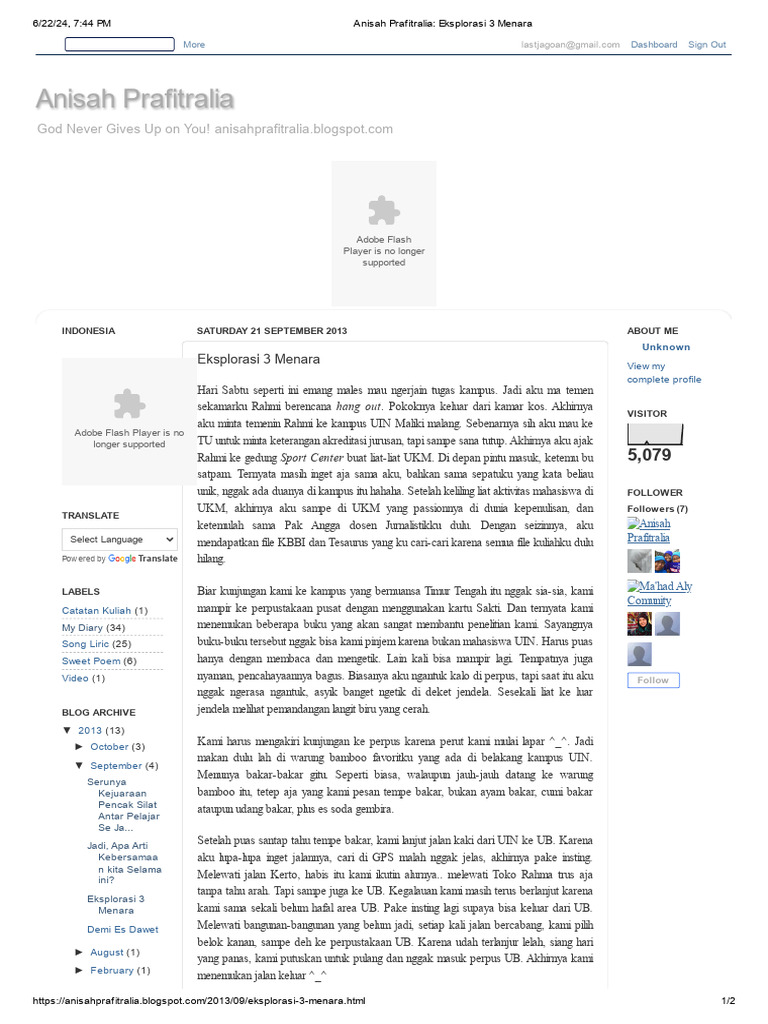 Anisah Prafitralia - Eksplorasi 3 Menara | PDF