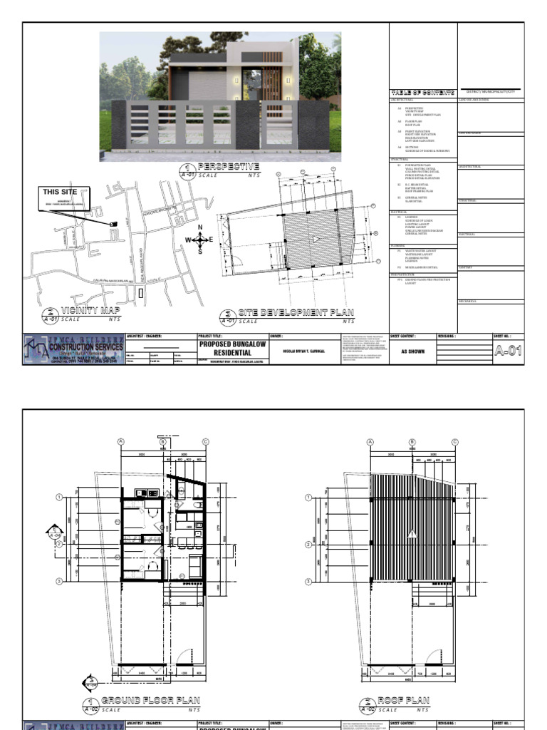 PROPOSED BUNGALOW for Building Permit | PDF | Architectural Design ...