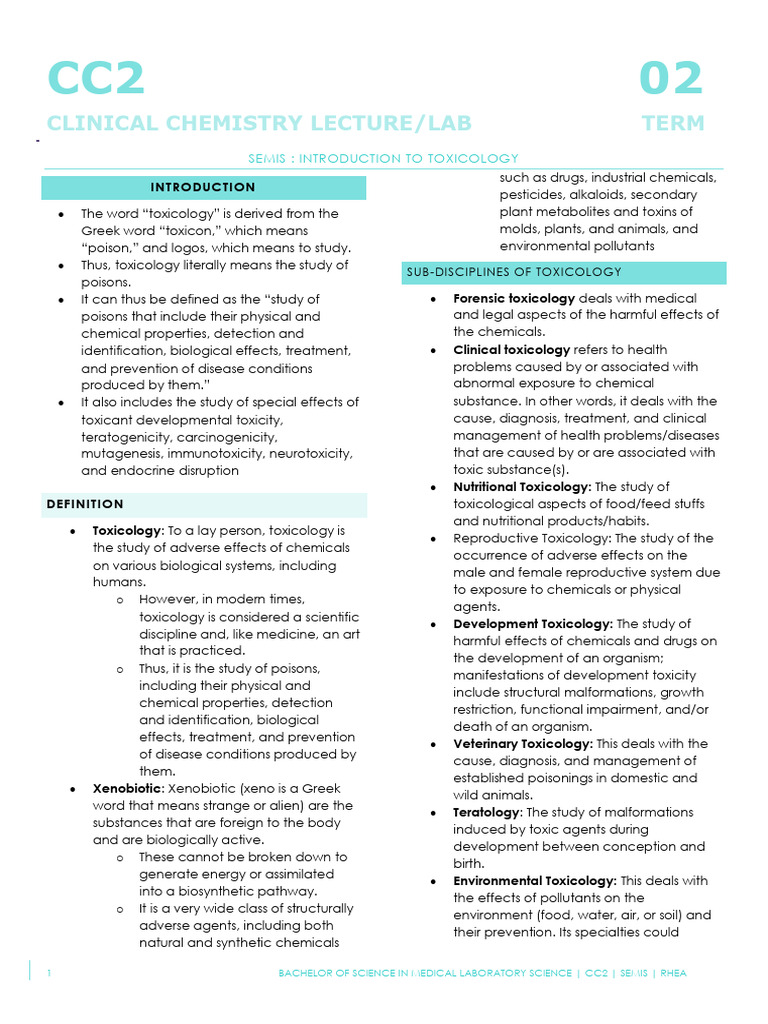 CC2 Lec Toxicology Hallogens Nacrotics | PDF | Toxicology | Opioid