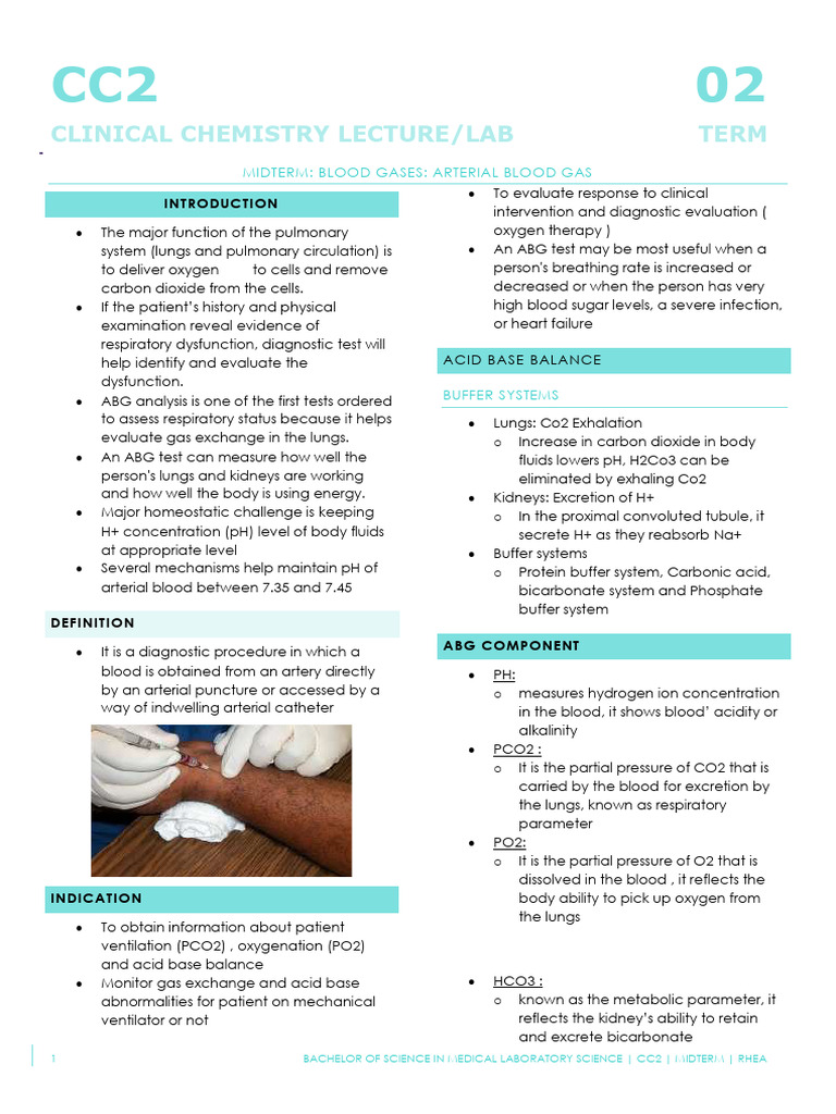 CC2 Lec Abg Finals | PDF | Carbon Dioxide | Blood