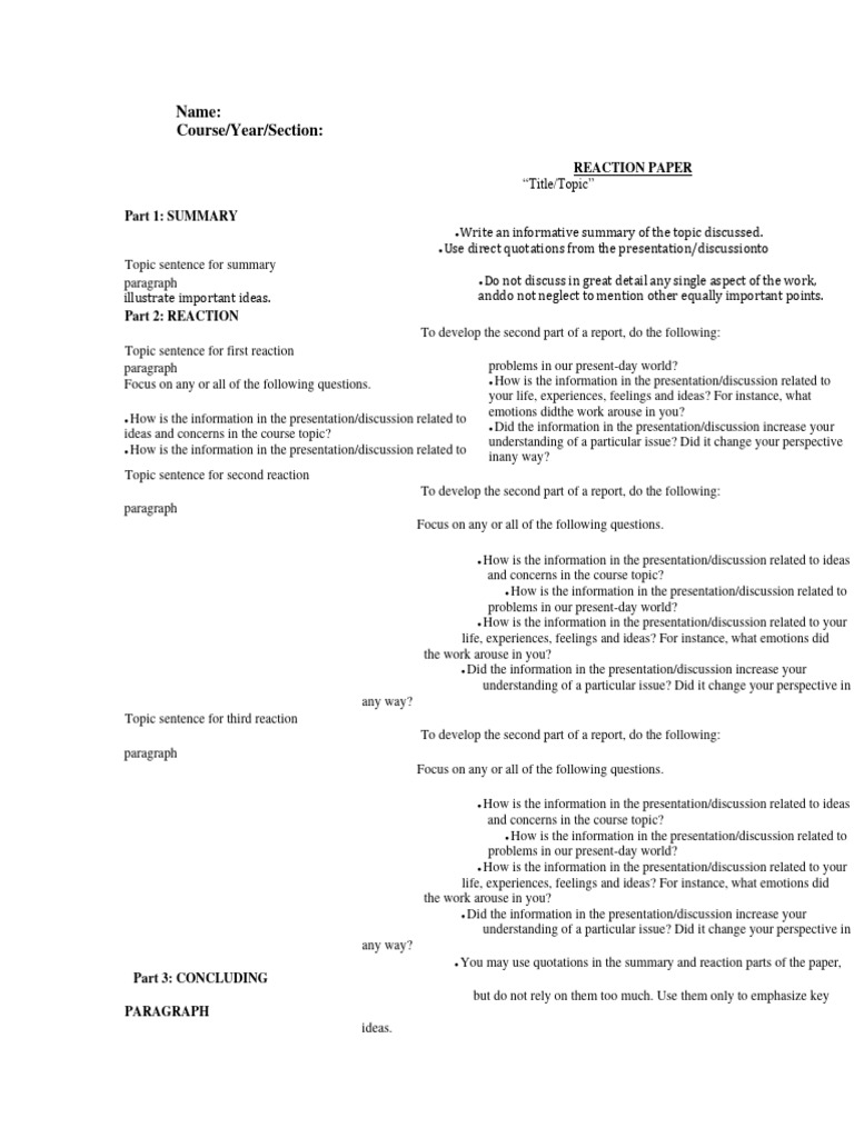 RESPONSE-REACTION-PAPER | PDF | Emotions | Experience