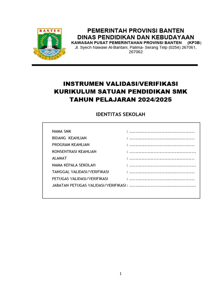 Instrumen Validasi KSP SMK 2024/2025 | PDF | Karier & Perkembangan