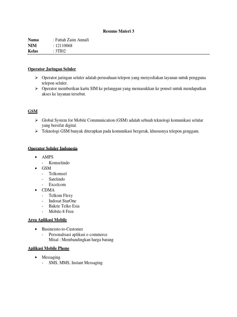 Resume Materi 3 Fattah Zaim Annafi | PDF