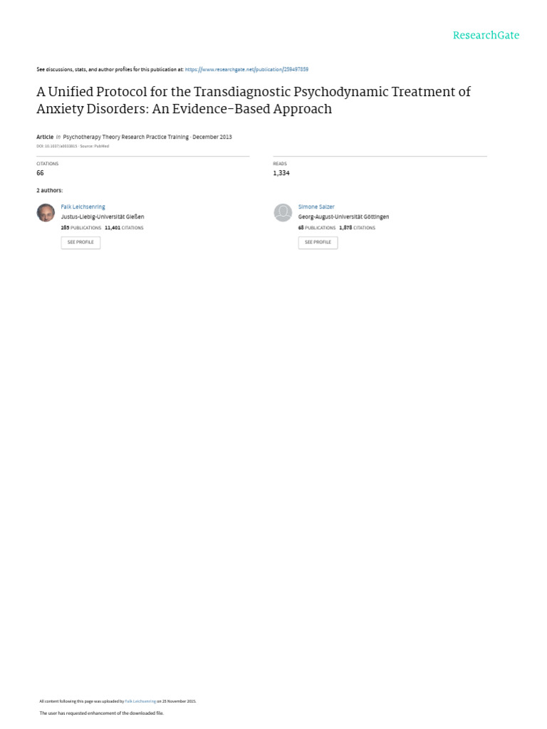 (Assigned Reading Material) A Unified Protocol For The Transdiagnostic ...