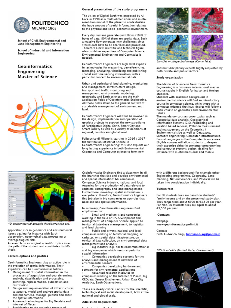 MSC Geoinformatics Engineering | PDF | Geomatics | Geographic Information System