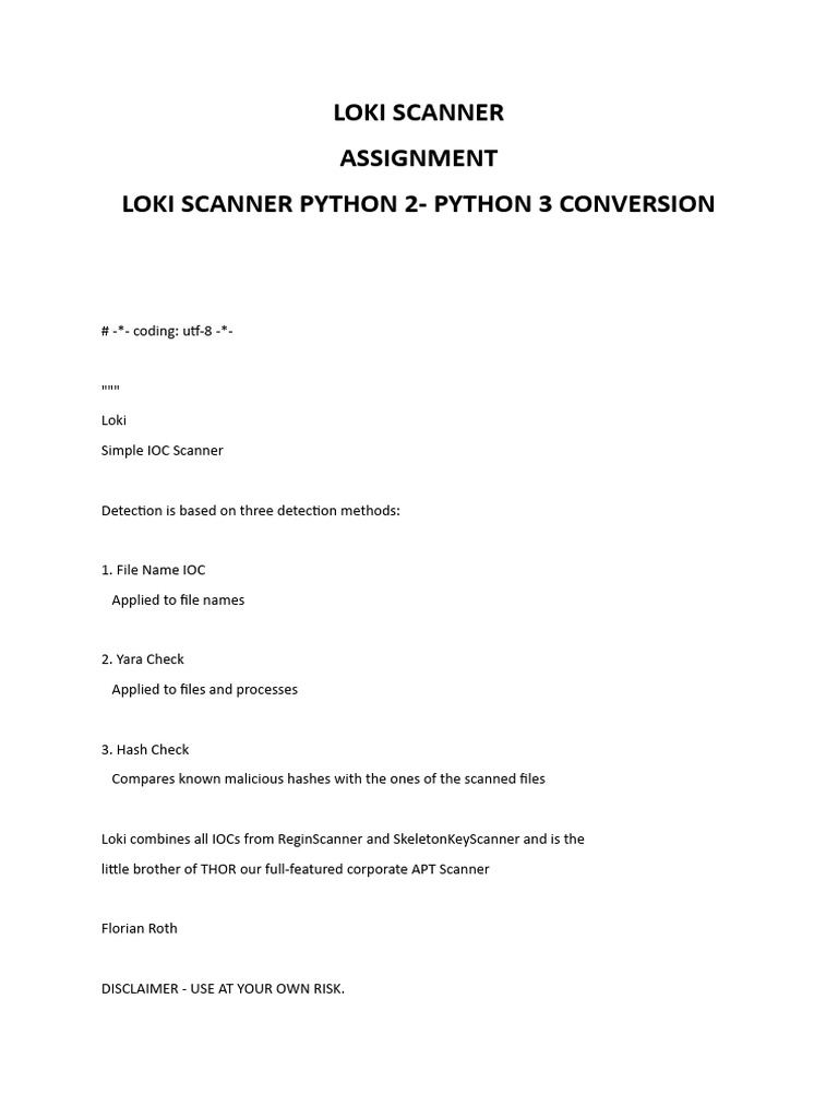 LOKI SCANNER Assignment 12355 | PDF | Filename | Computing Platforms