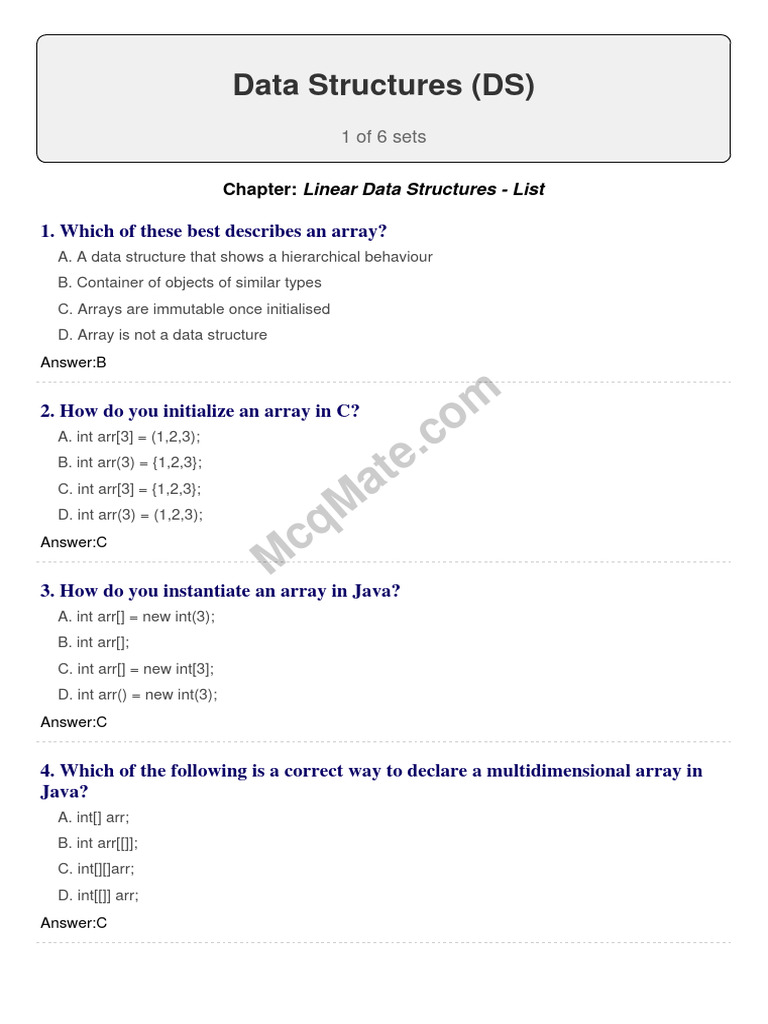 data-structures [set 1] | PDF | Computing | Computer Data