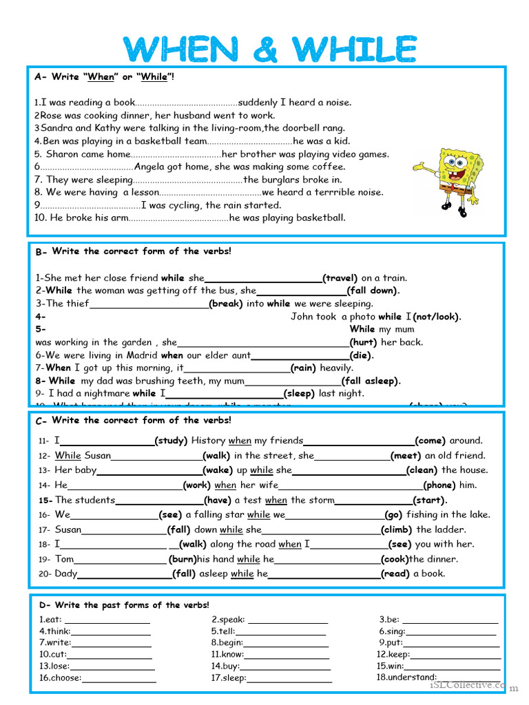 Grammar Check - When & While + Key | PDF