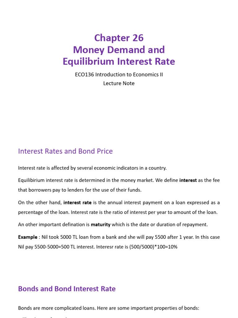 Chapter26_Money Demand and Equilibrium Interest Rate | PDF | Interest | Demand For Money