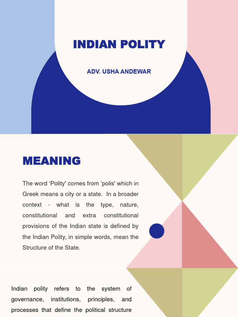 Indian Polity - Unit 1 - PPT | PDF | Constitution | Government