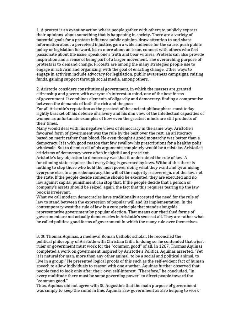 A Protest Is An Event or Action Where People Gathe | PDF | Thomas ...