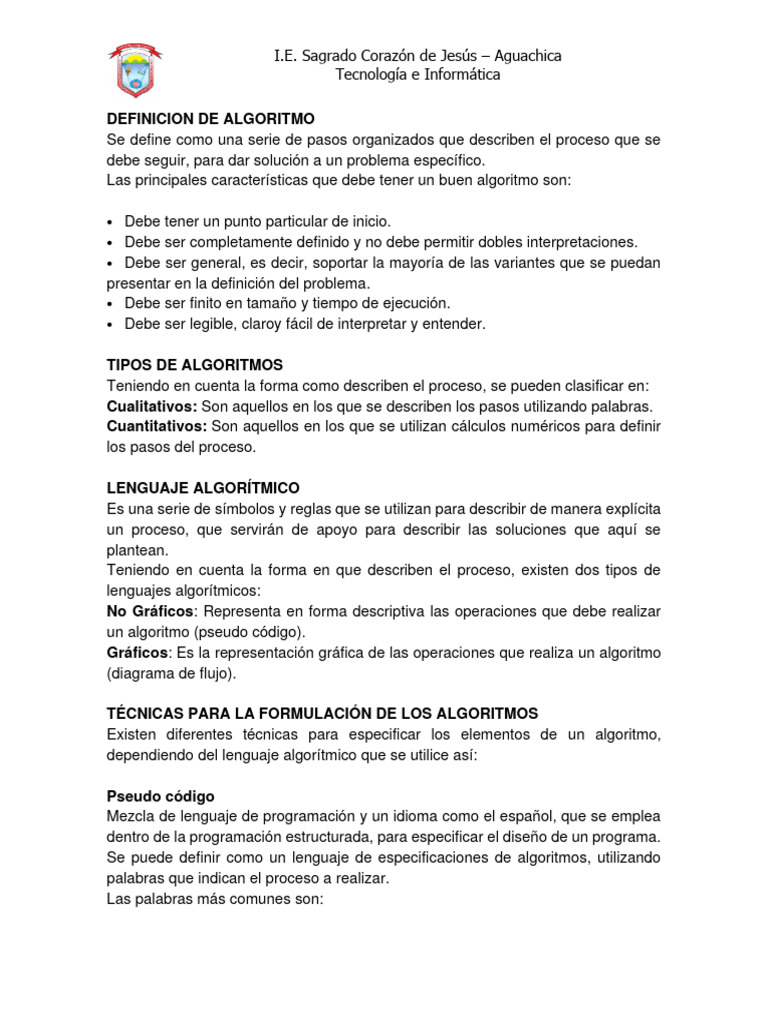 Estructuración de Algoritmo | PDF | Algoritmos | Lenguaje de programación