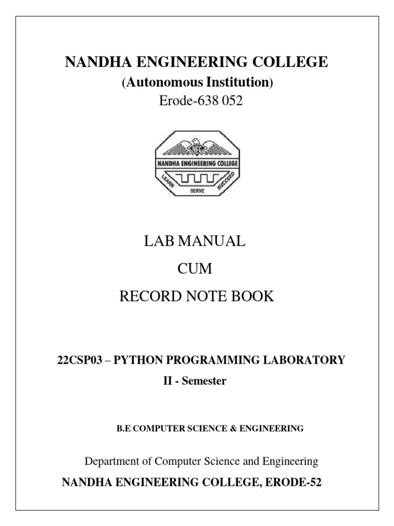 MB Python Manual Final (1) | PDF | Computer Program | Programming