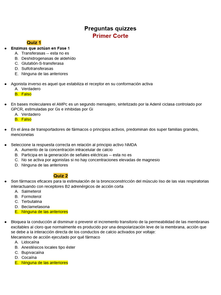 Preguntas Quizzes | PDF | Antidepresivo | Tetrahidrocannabinol