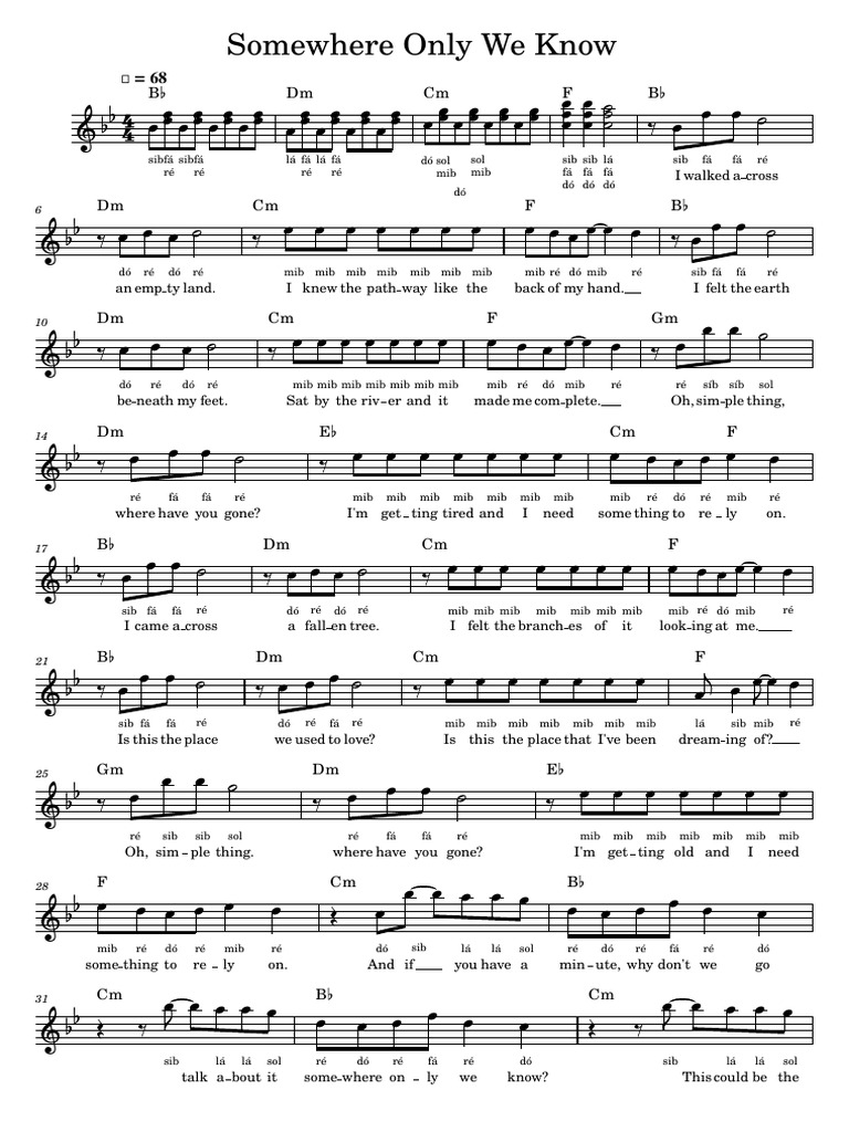 Somewhere Only We Know | PDF