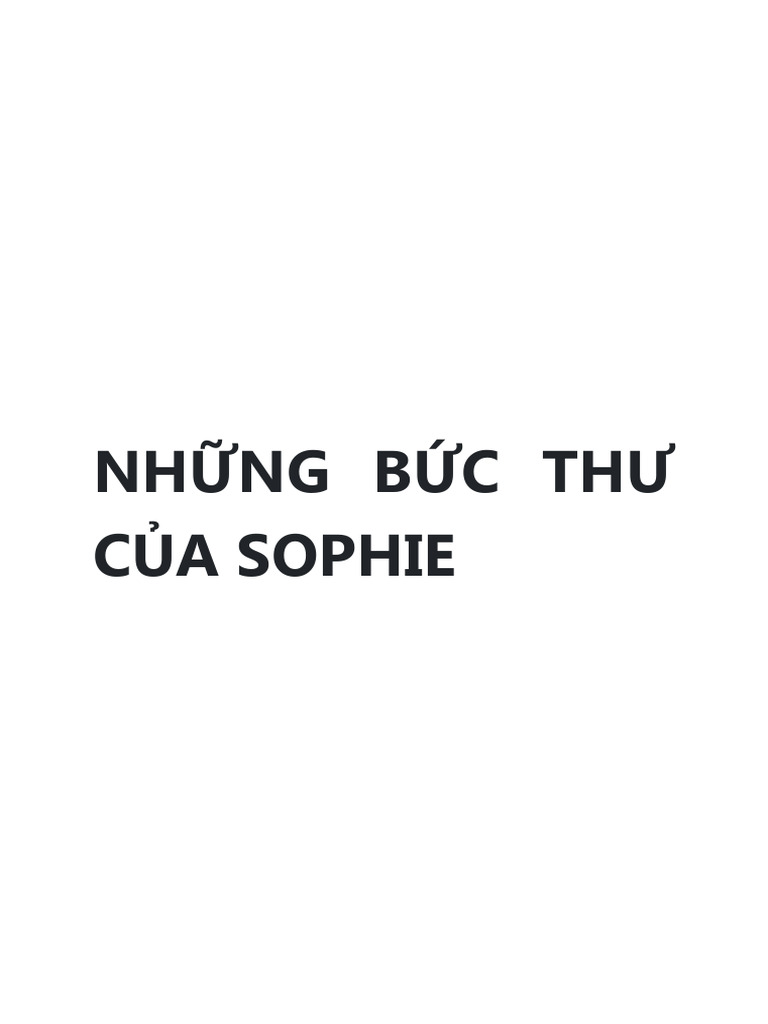 NH NG B C Thư C A Sophie | PDF
