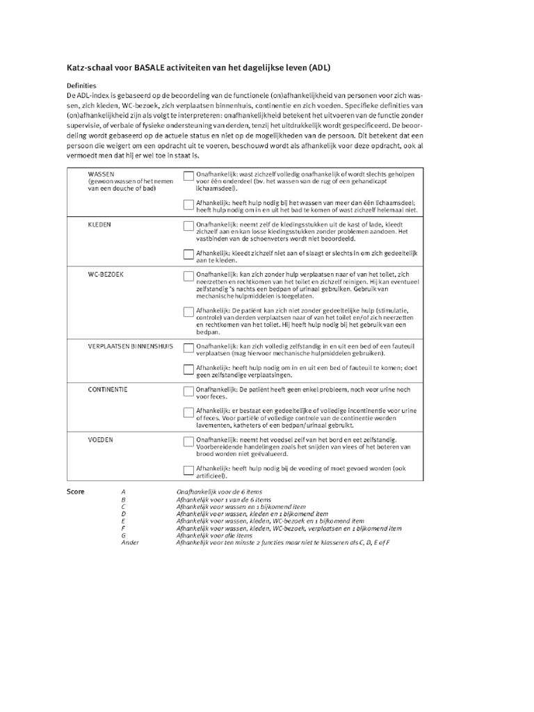 Katz ADL Meetinstr 1 | PDF