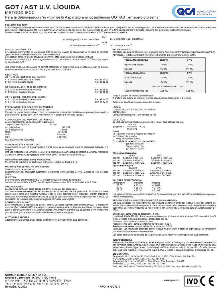 QCA TGO Uv Liquida | PDF | Biomoléculas