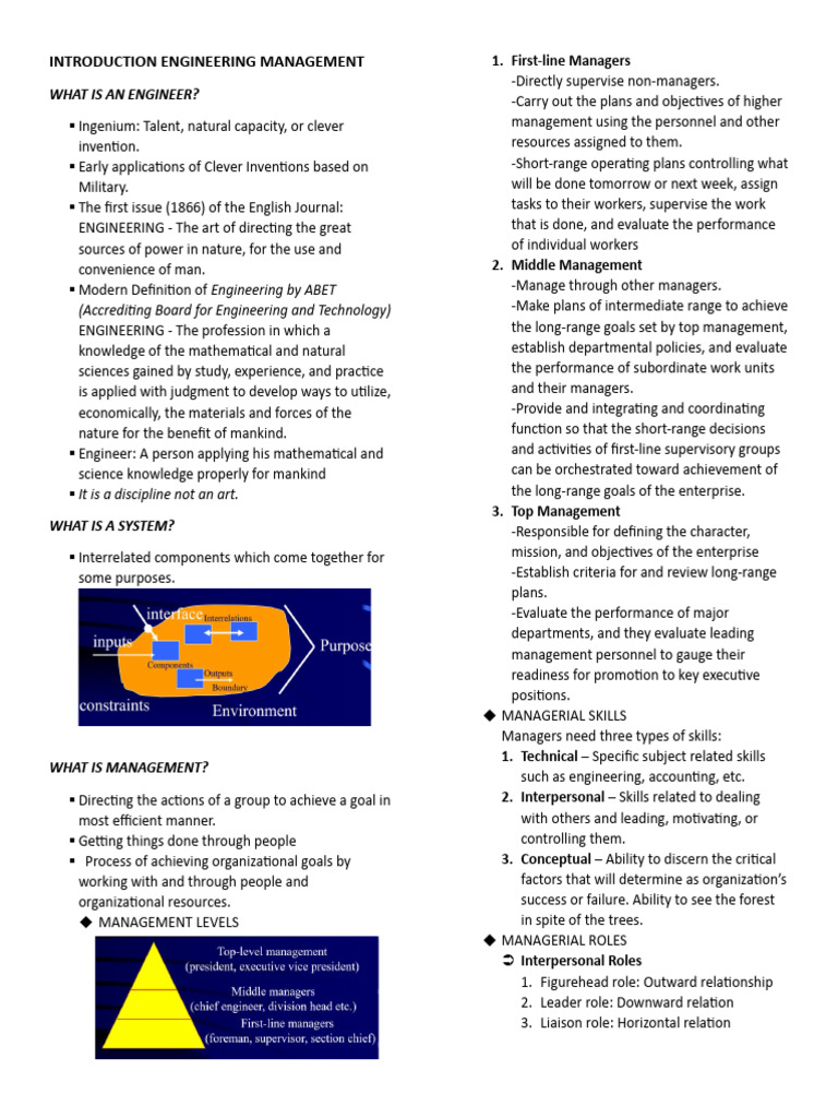 Introduction Engineering Management: What Is An Engineer? | PDF ...