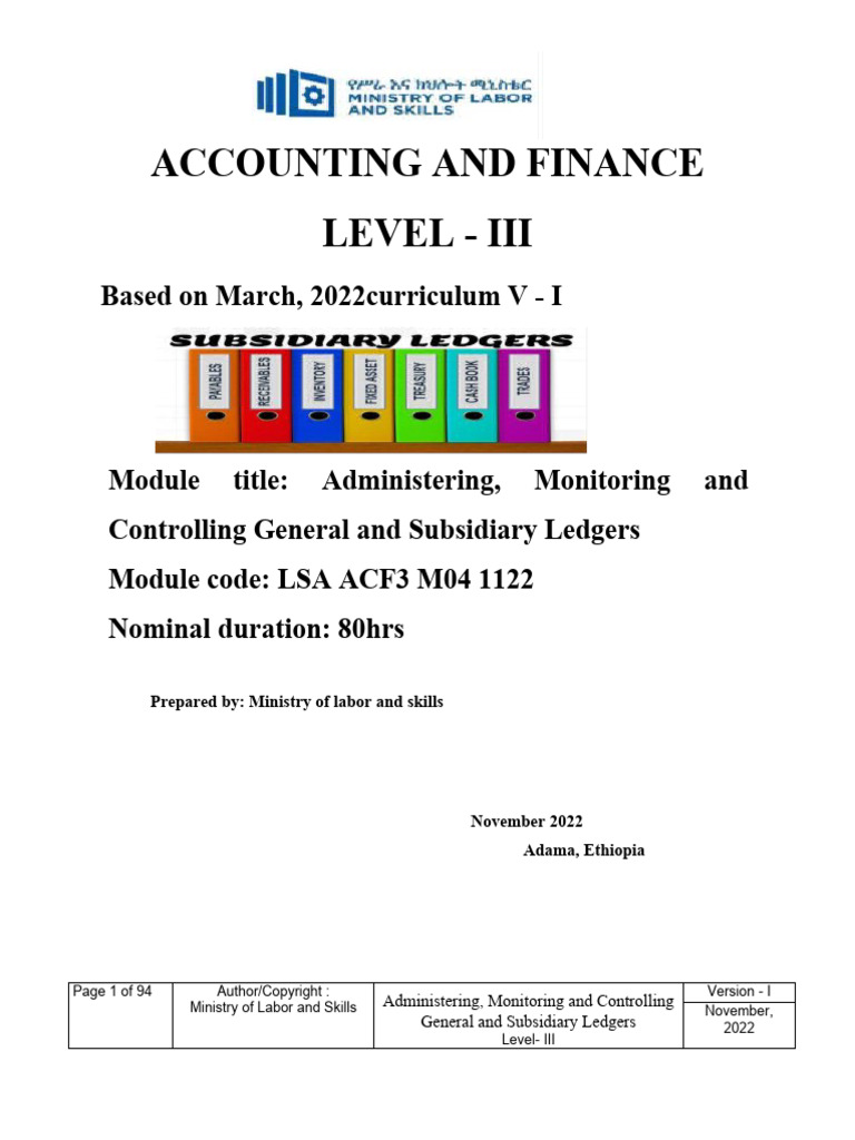 M04-Controling General and Subsider Ledger | PDF | Debits And Credits | Economies