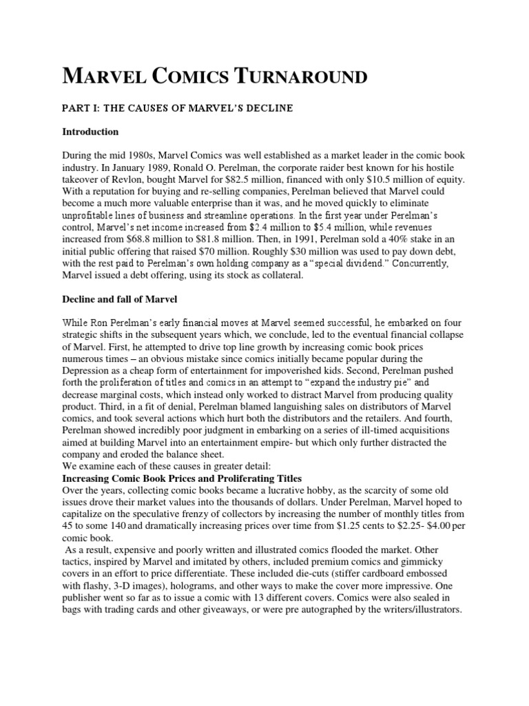 Turnaround Strategy | PDF | Marvel Comics | Stocks