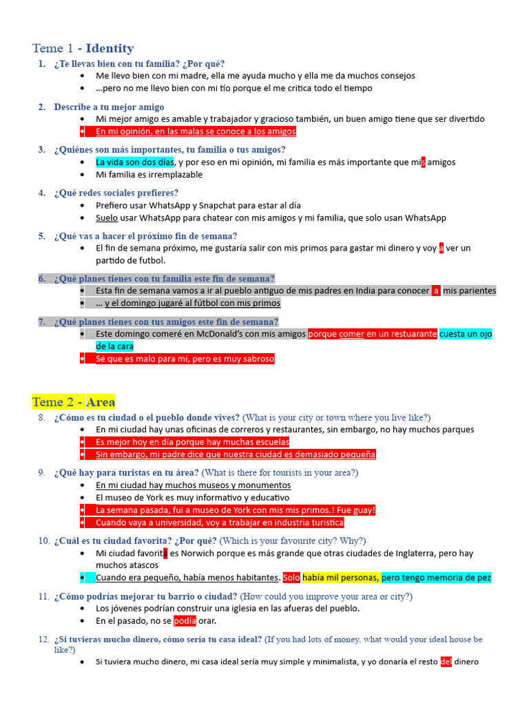 Relaciones y planes personales | PDF