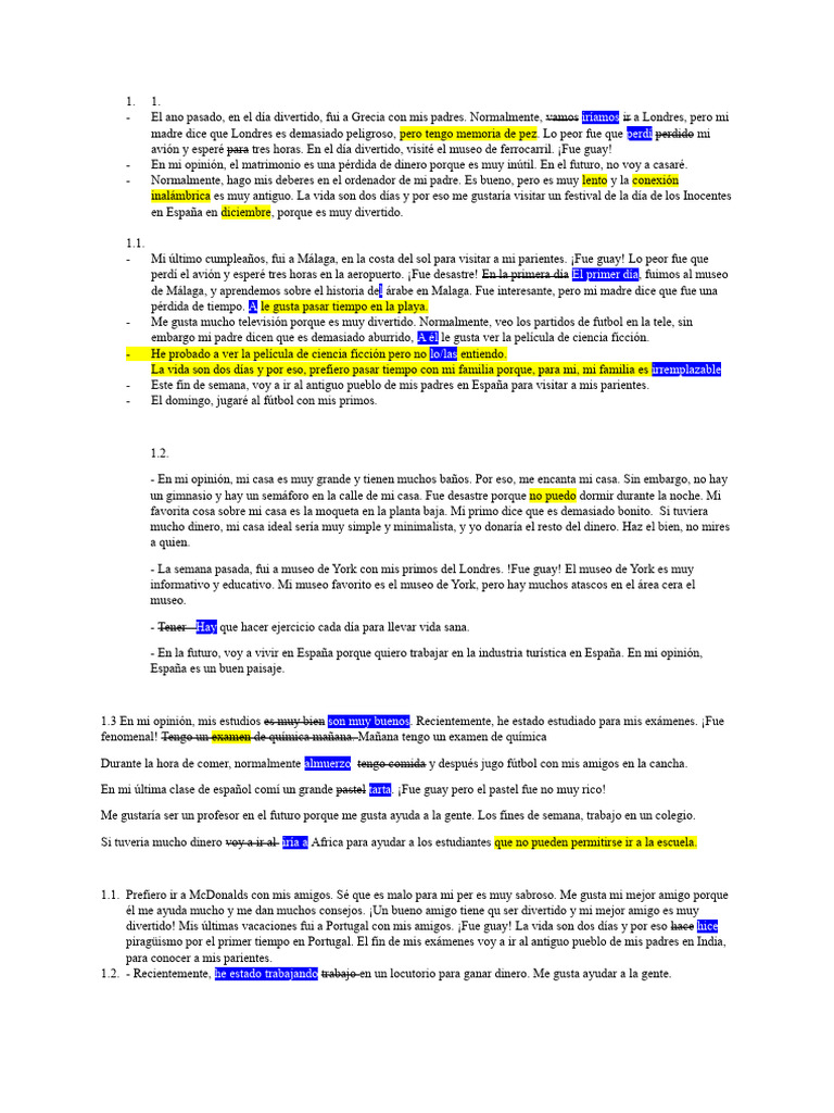 Spanish writing practice | PDF