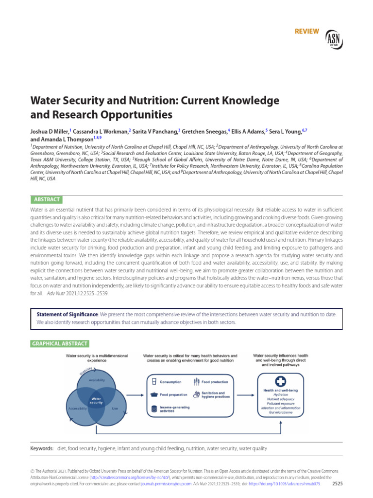 Water Security's Impact on Nutrition | PDF | Water Security | Breast Milk