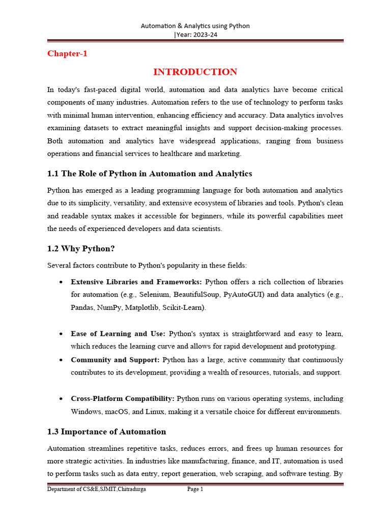 Comprehensive Report on Automation and Analytics Using Python | Download Free PDF | Selenium ...