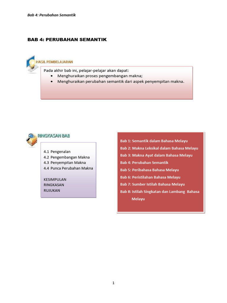 Perubahan Makna dalam Semantik | PDF | Seni & Disiplin Bahasa | Kajian ...