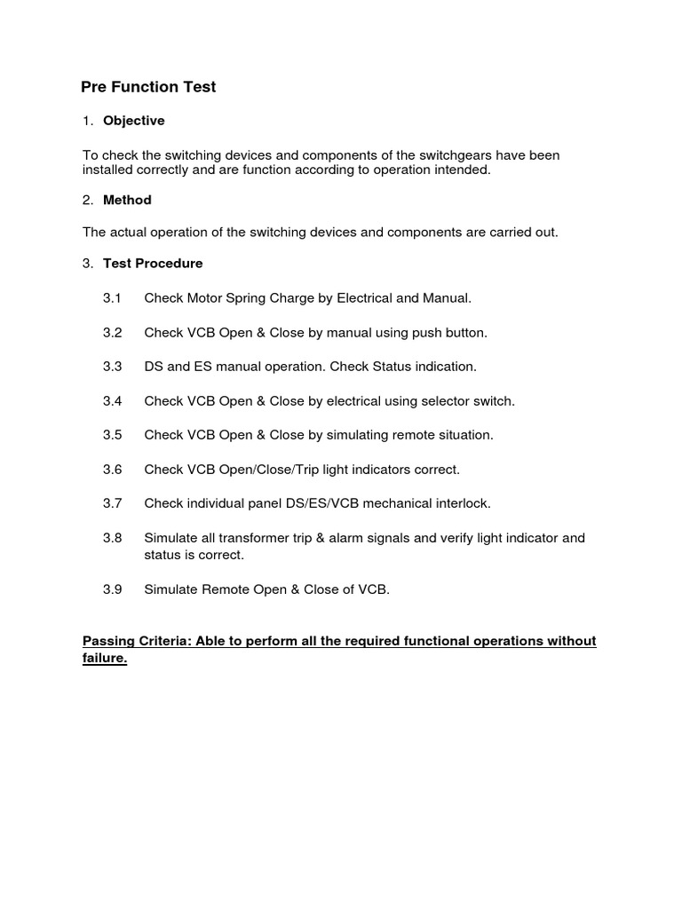 8.pre Function Tests | PDF