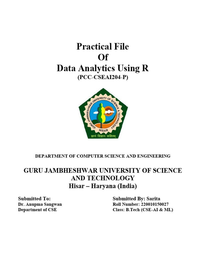 Da Practical File Pdf Matrix Mathematics Computing