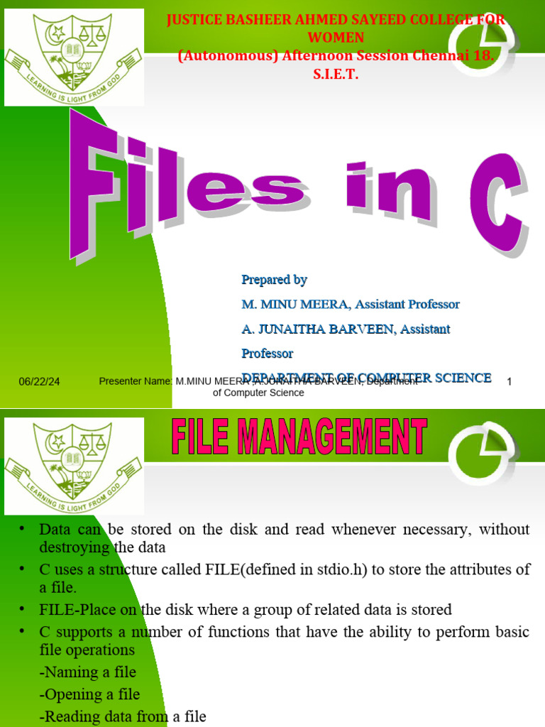 Files In C Pdf Computer File Pointer Computer Programming 6346