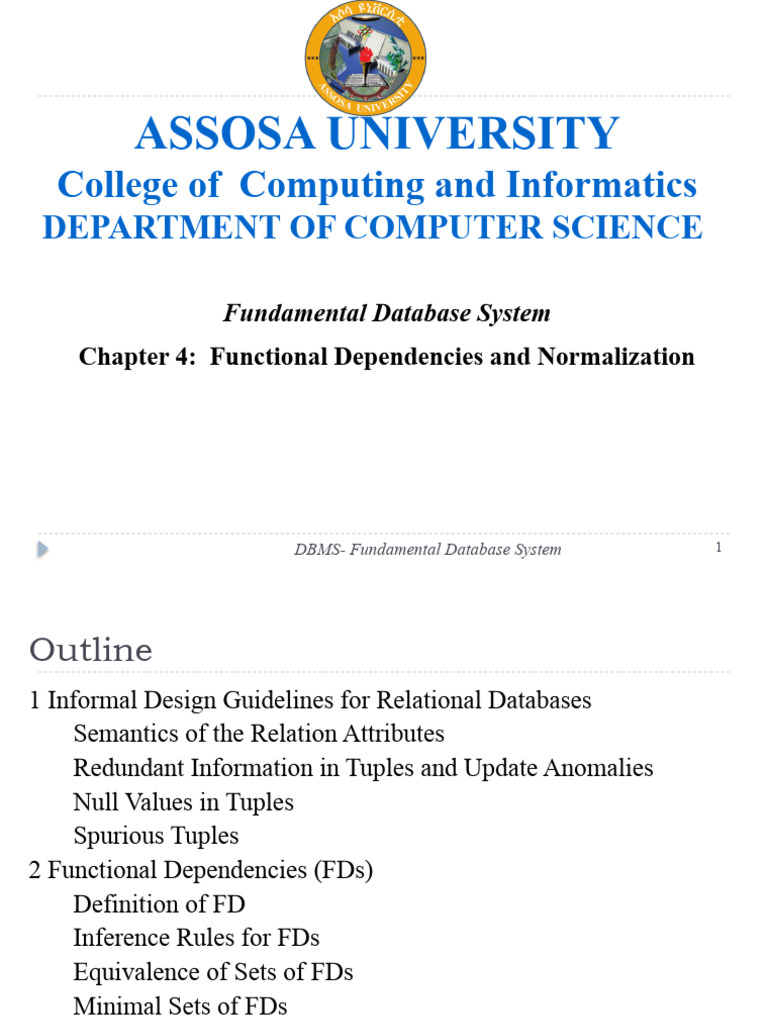 Chapter 4-Functional Dependancy and Normalization | PDF | Relational Model | Information Retrieval