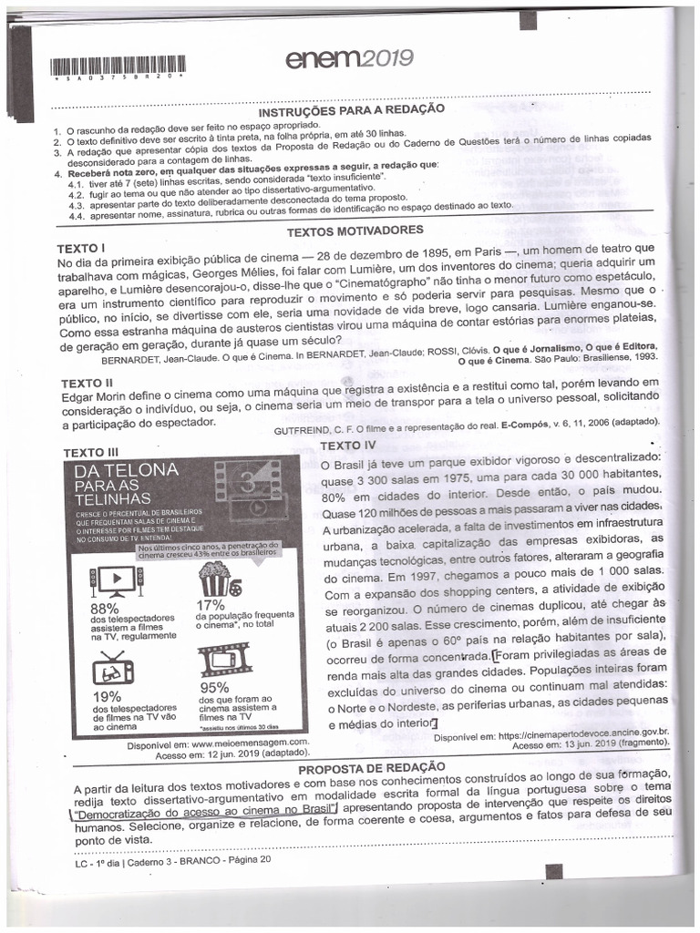 Textos Motivadores - ENEM 2019 | PDF