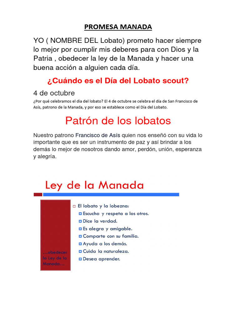 Promesa y Día del Lobato Scout | PDF