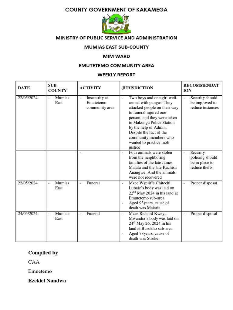 Weekly REPORT 2024 | PDF