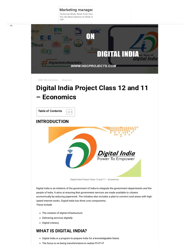 Digital India Project Class 12 and 11 Economics | PDF | Data | Governance