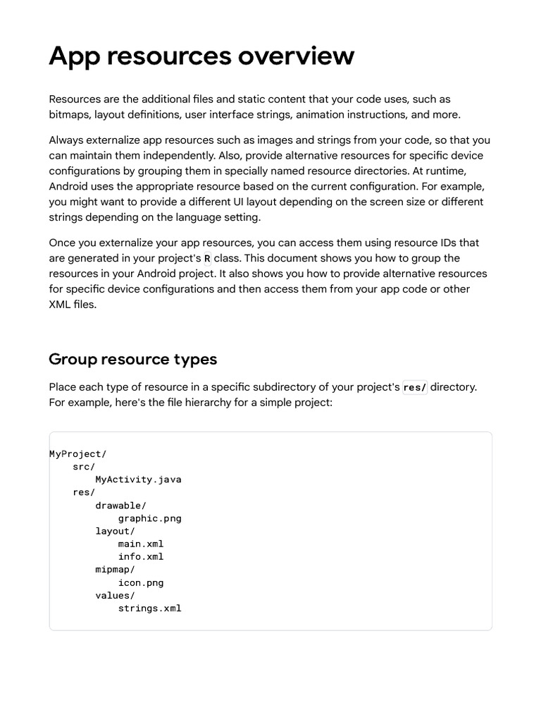 App Resources Overview - Android Developers | PDF | Computer File | Mobile App